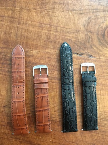 Longines 18mm Brown and Black Genuine Leather Watch Band Strap w buckle ...