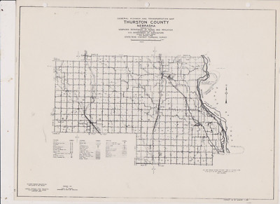 1937 THURSTON COUNTY NEBRASKA MAP #3 FREE SHIPPING IN U S | eBay