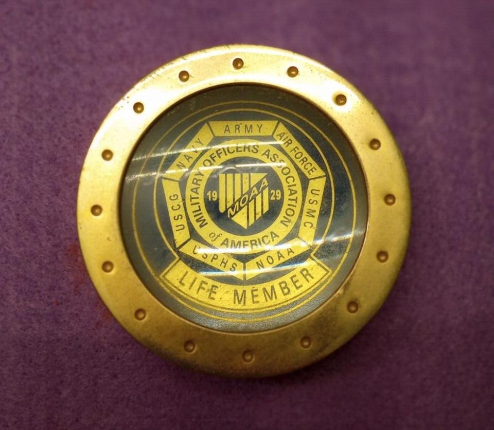 Vintage Solid Brass Magnifying Glass Life Member Military Officers ...