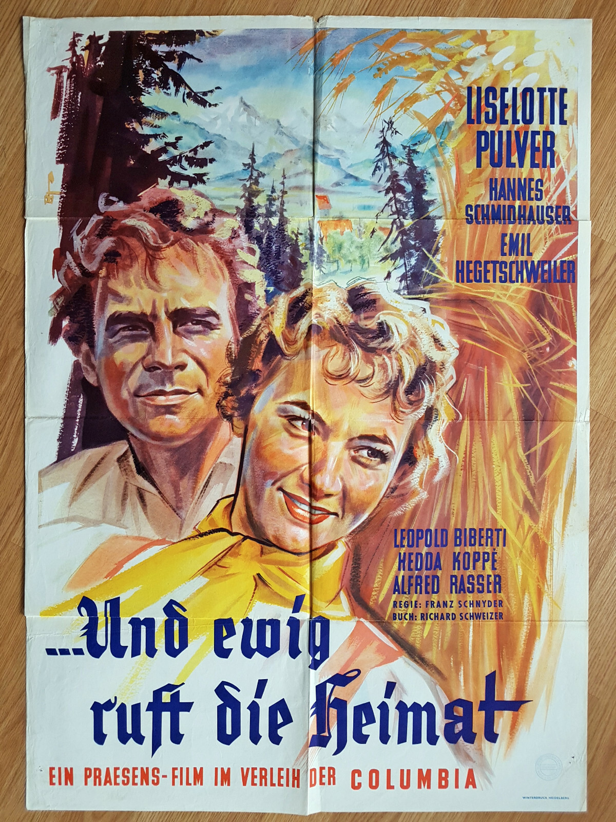 LISELOTTE PULVER ..und ewig ruft die Heimat German 1-sheet 1956 ULI ...
