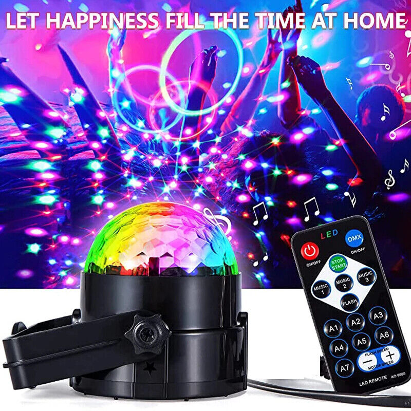 Mini Disco Lights Party DJ LED RGB Stage Lamp Laser Strobe Crystal ...
