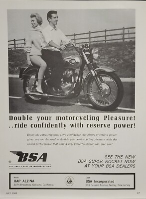 1963 BSA Original Motorcycle Print Ad | eBay
