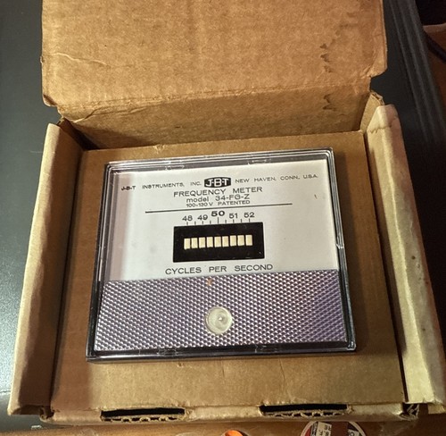 JBT CYCLES/SECOND (0-50) FREQUENCY METER 34-FG-Z 100-130V With Original ...