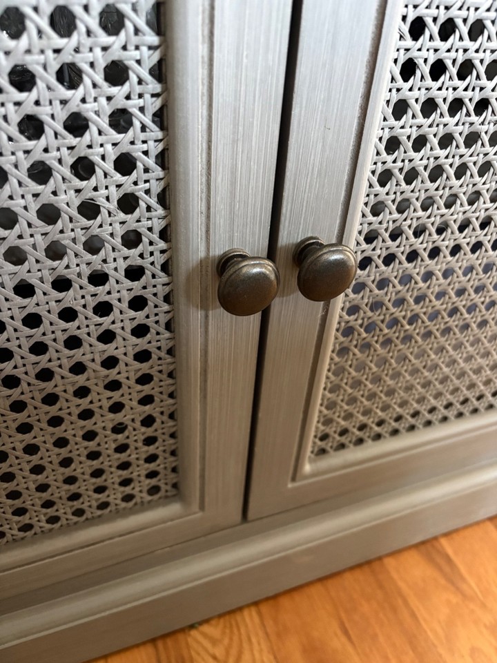 Dunelm 'Lucy Cane' Grey Small Sideboard, hardly used and in very good ...