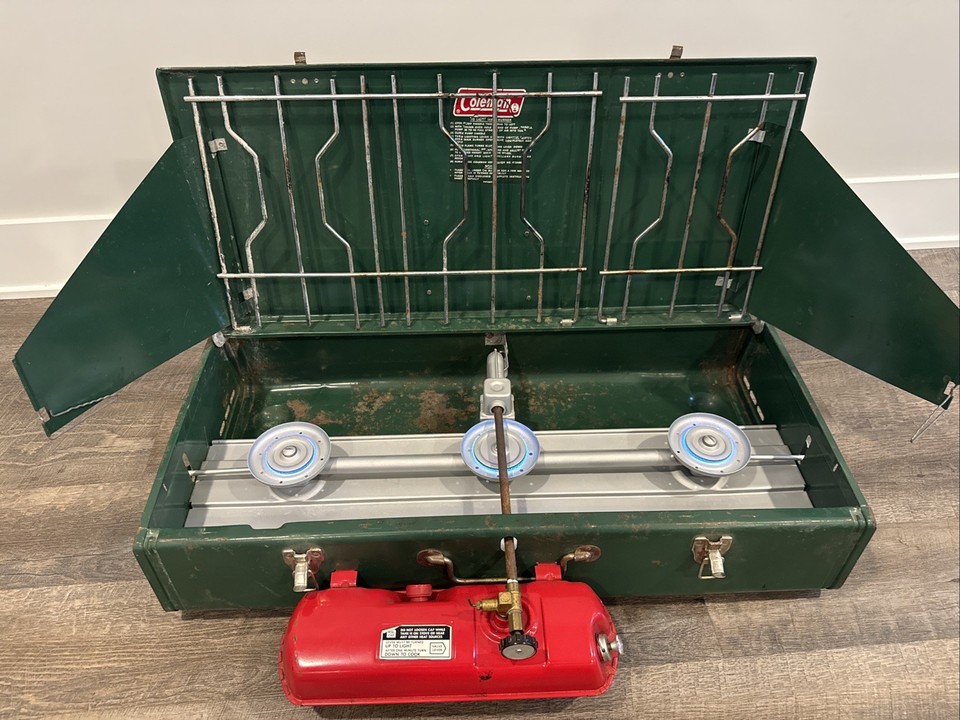Vintage Coleman 426D 3 Burner Portable Camp Stove - Used - Tested Works ...