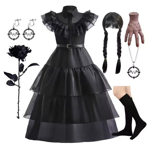 Robe Cosplay Gothique - Mercredi - Famille Addams - Wednesday - Serie ...