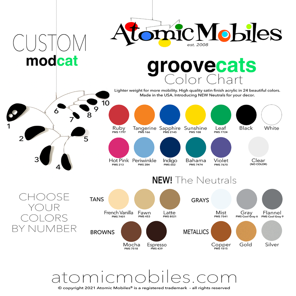 MODcat Art Mobile for Hipsters | 2 Sizes | Groovy Mid Century Style ...