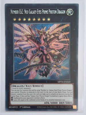 Number C62: Neo Galaxy-Eyes Prime Photon Dragon MP24-EN069 Secret Rare ...