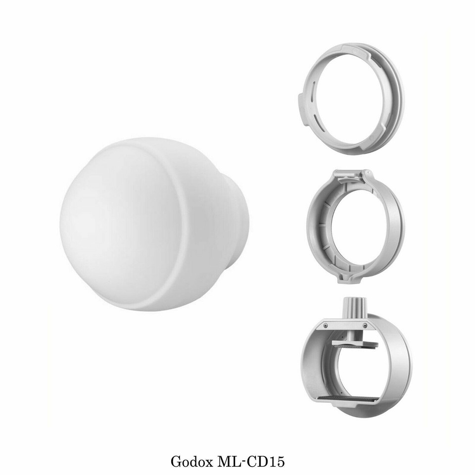 Godox ML-CD15 Diffuser Dome Kit 3 Adapter Ring For Camera Flash ...