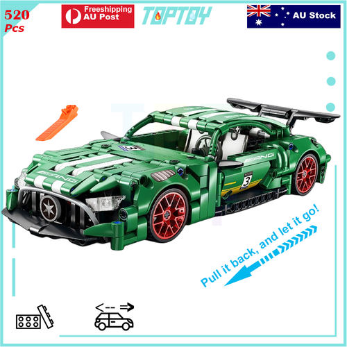 Interlocking Building Blocks MOC Pullback Assembly Racing Car Kids Toy ...
