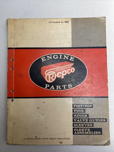 Repco Engine Parts Catalogue No.63- Pistons Pins Rings Valves Sleeves ...