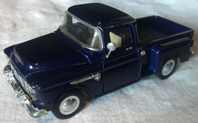 Vintage 1:36 Scale Die cast model 1955 Rich Blue Chevy Stepside ...