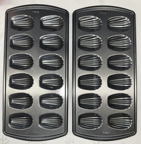 Set of 2 Wilton Baking Sheet Pan Metal Shell Shaped Madeleine Tea ...
