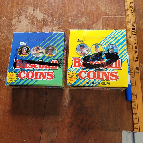 2 boxes- one 1989 and one 1990 TOPPS BASEBALL COINS - BOXES OF 36 ...