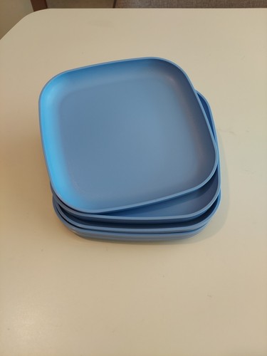 Tupperware Square Plates Light Blue 8” Square Luncheon LOT OF 6 | eBay