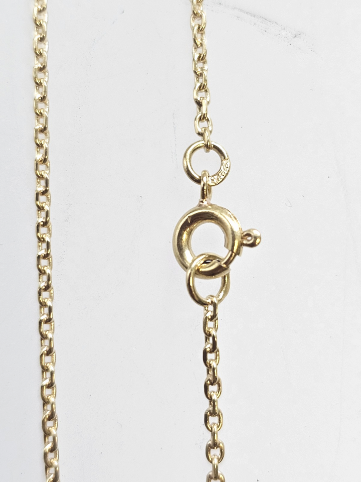 20 inch cable rolo chain necklace 14k yellow gold 3.3 grams 1 mm spring ...