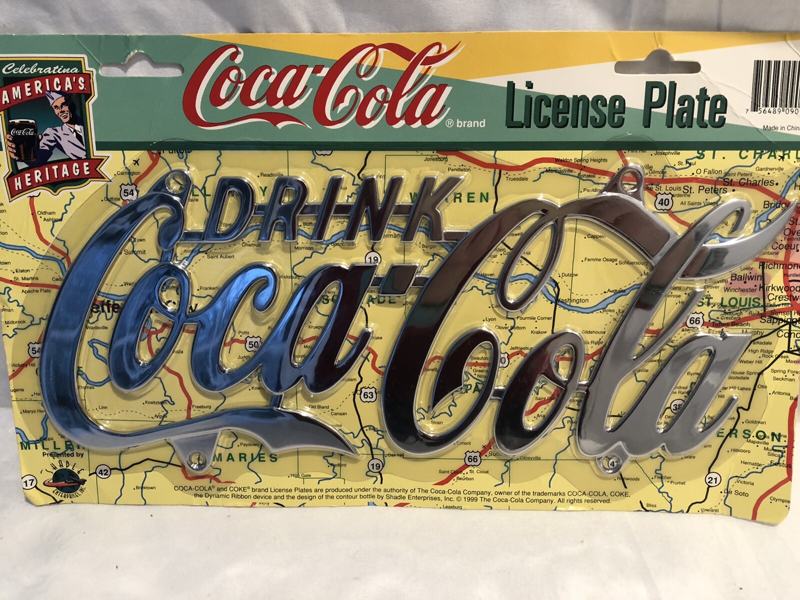 Vintage 1999 Chrome Plated Coca-Cola License Plate America’s Heritage ...