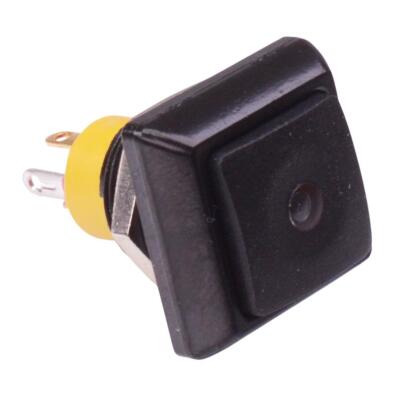 IPC3SAD2L0Y APEM Yellow LED Black Square Momentary 12mm Push Button ...