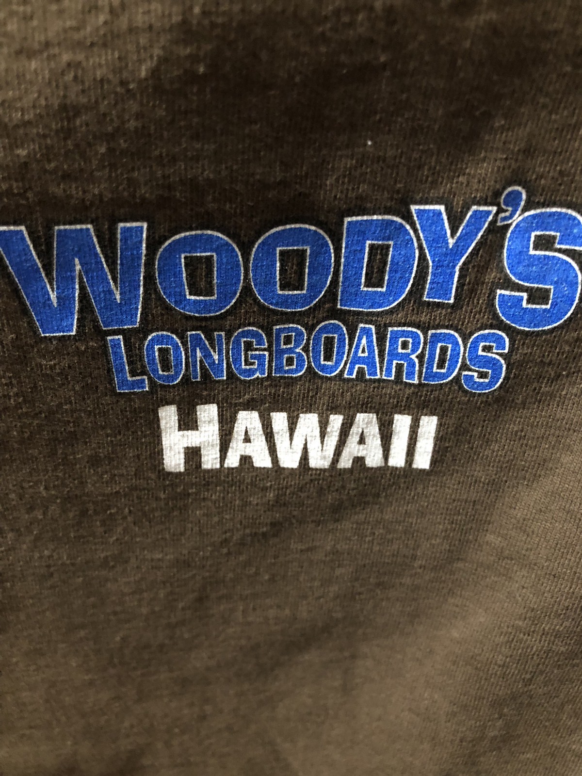 WOODY'S LONGBOARDS HAWAII HULA GIRL SURFING BLACK SURF BOARD T-SHIRT ...