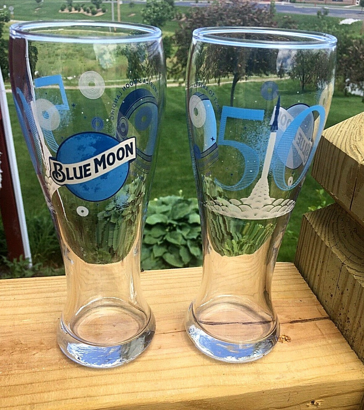 Blue Moon, Apollo Lunar Landing 50th Anniversary Beer Glasses, Set of 2 ...