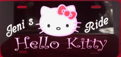 Custom Hello Kitty Personalized License Plate Engraved Auto Car Tag ...
