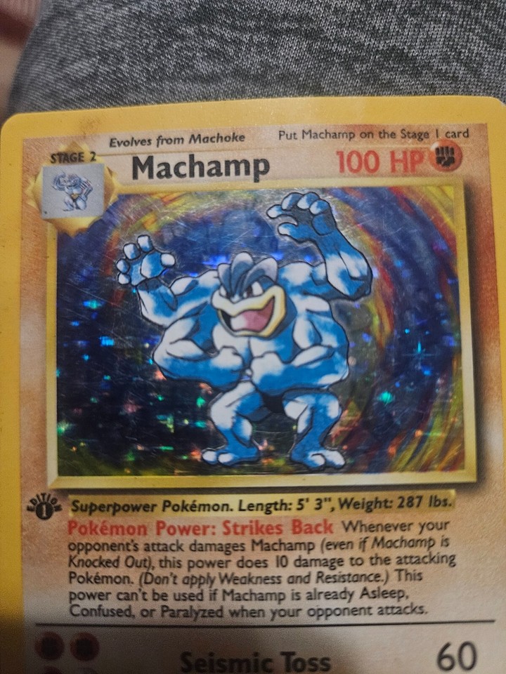 Authentic 1999 TOPPS 1ST EDITION SUPER RARE HOLO FOIL MACHAMP POKEMON ...
