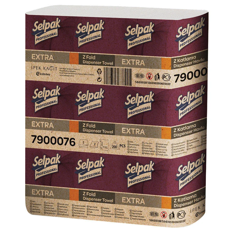 Selpak White Hand Towel Paper Z-fold Tissue Paper 2ply - Case 3200 Hand ...