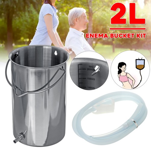 2L Enema Bucket Kit Reusable Colon Colonic Irrigation Douche Cleaner ...