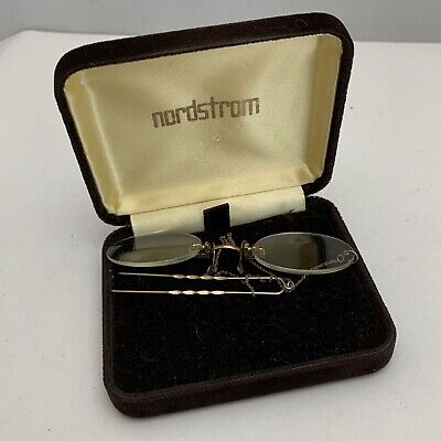 1890s Antique 10k Gold SHURON Eye Glasses with Chain 1890s Antique 10k Gold SHURON Eye Glasses with Chain