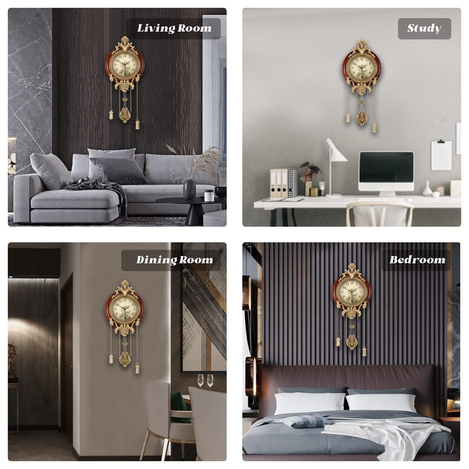 Aero Snail Dia 9-inch Retro Style Vintage Wood Indoor Wall Clock with ...