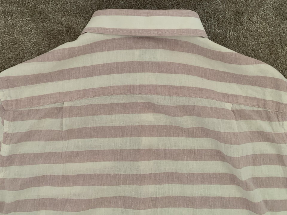 Samuel Windsor Linen Mix Shirt | Large | Long Sleeve | Soft Pink ...