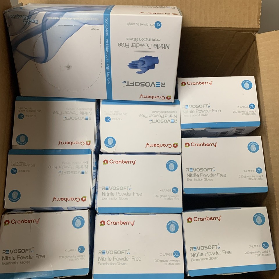 Cranberry Nitrile Exam Gloves Powder-Free Blue XL Gloves case of 2500 ...