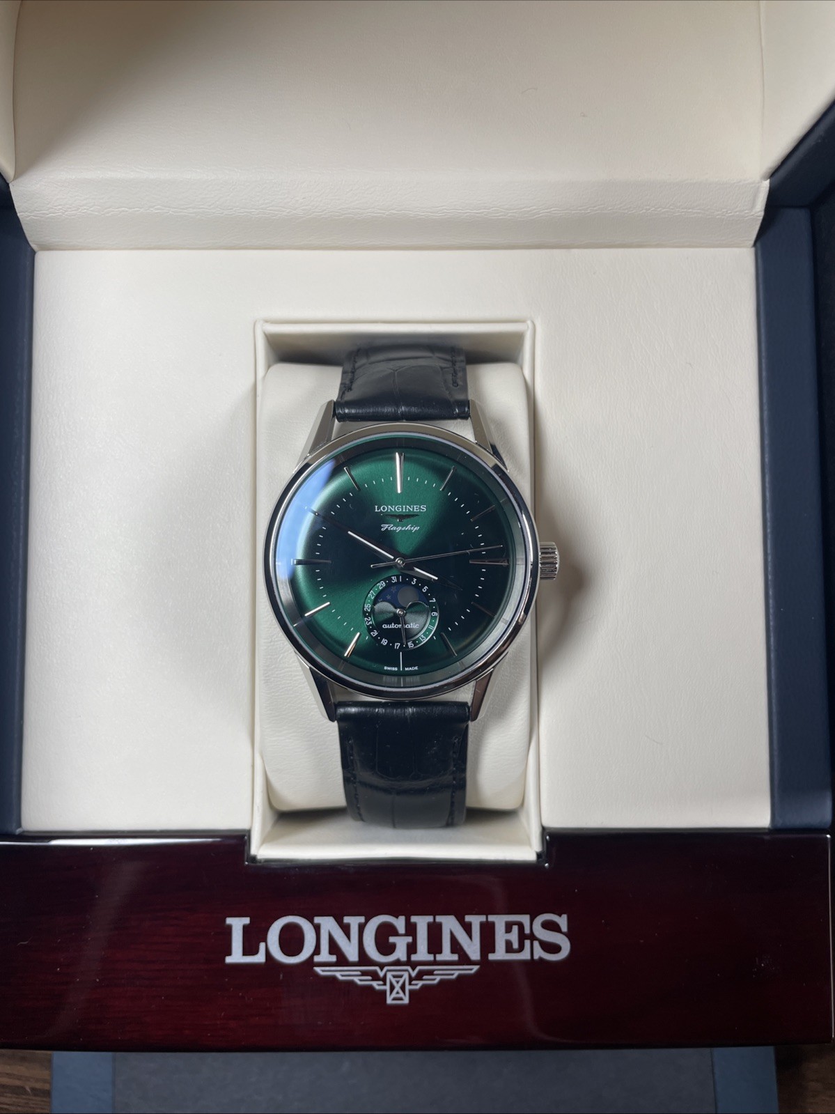 Longines Flagship Heritage Moonphase Green Dial L4.81… - Gem