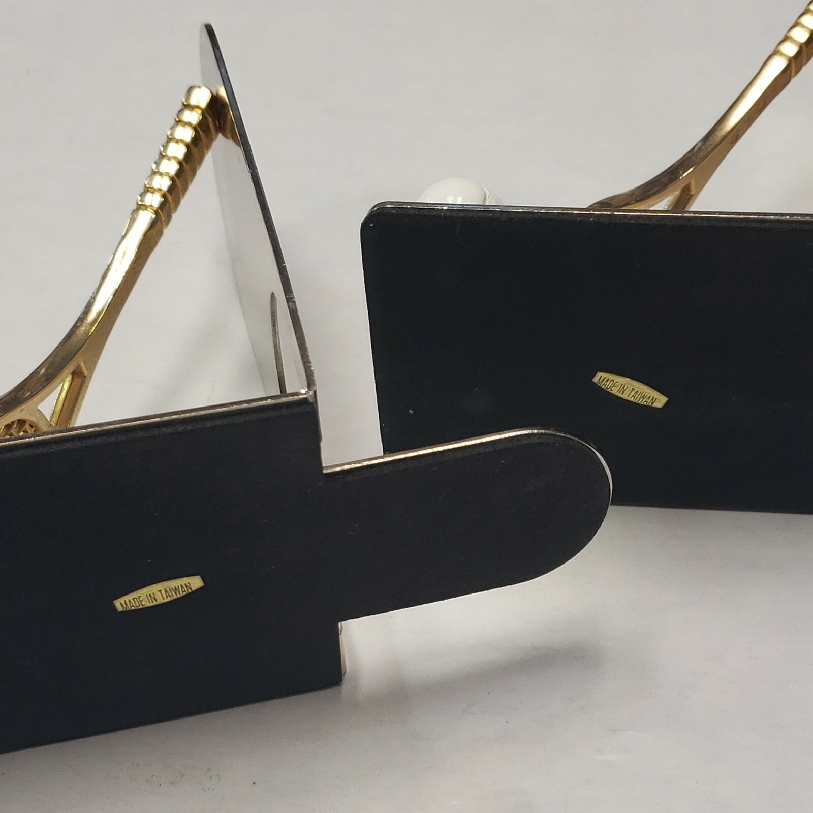 1990s BRASS TENNIS RACQUET RACKET CHROME BOOK ENDS LIBRARY DECOR SPORTS ...