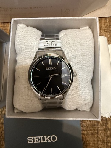 Seiko Selection SBPX147 Black Dial Solar Sapphire Stainless Steel Men ...