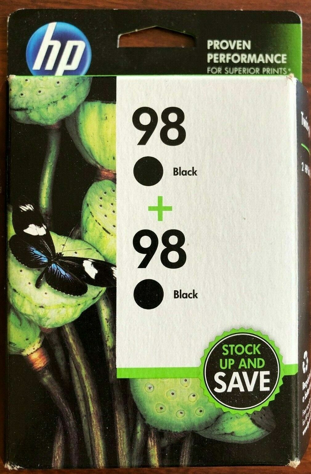 2x 98 BLACK ink jet HP PhotoSmart 8050 8049 2575 2570 D5160 D5155 D5145 ...