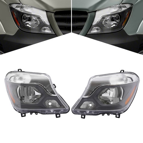 Pair For 2014-2018 Mercedes-Benz Sprinter Halogen Headlight Headlamps ...