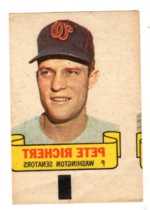 1966 Topps Rub Offs Pete Richert - Washington Senators, Excellent ...