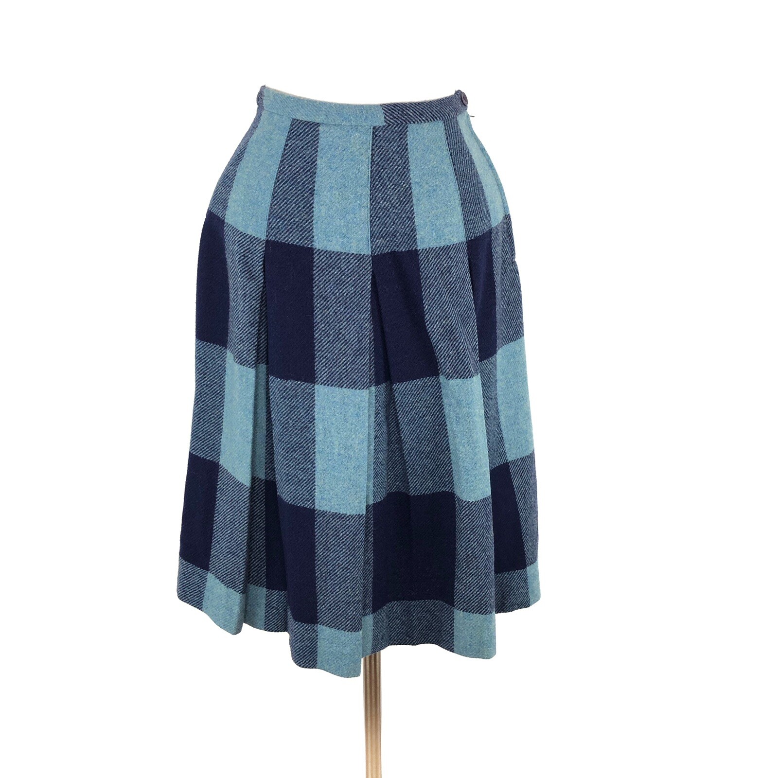 Vtg Garland Blue Plaid Skirt | Womens 4 - Gem