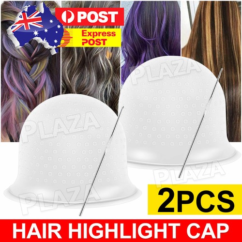 2PCS Professional Reusable Hair Highlight Cap Magic Rubber Streaking ...