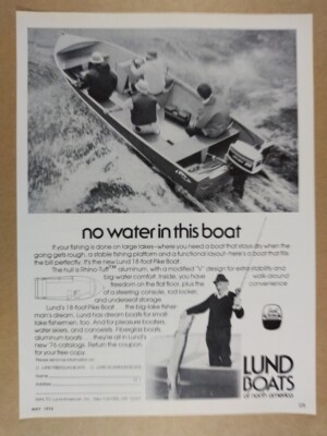 1976 Lund 18 ft Pike Boat vintage print Ad | eBay