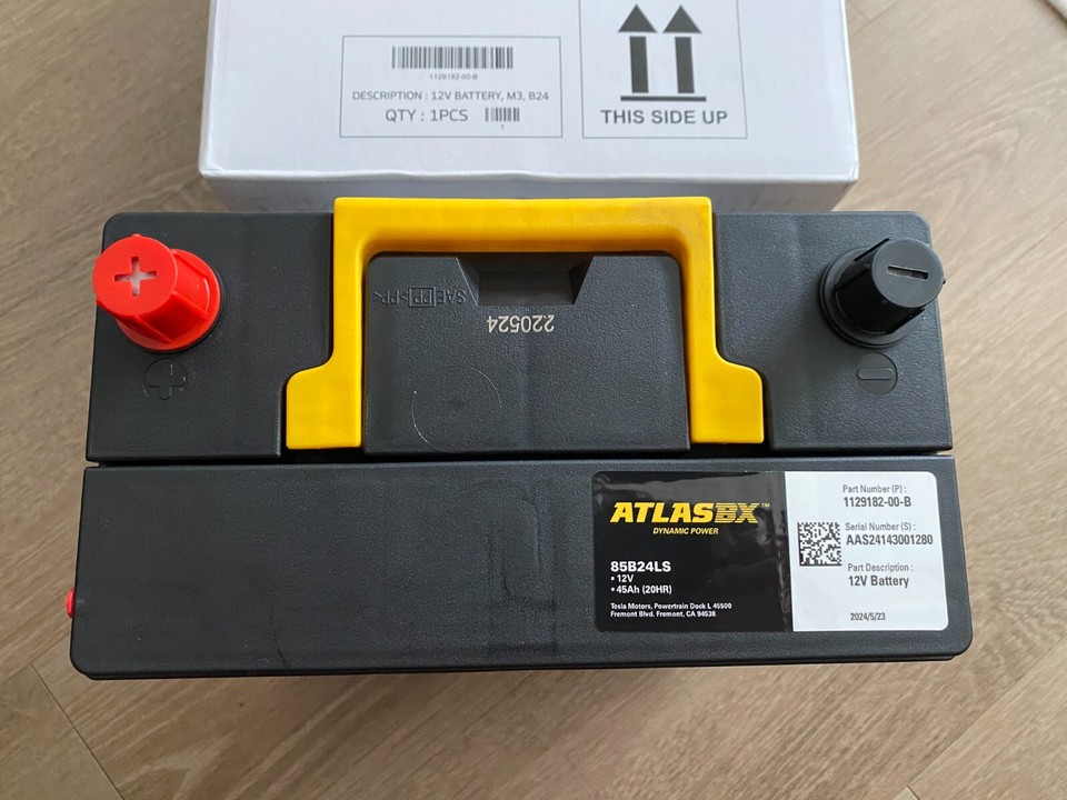 NEW Hankook AtlasBX 85B24LS 17-24 Tesla Model 3 Y 12V Battery 45Ah OEM ...