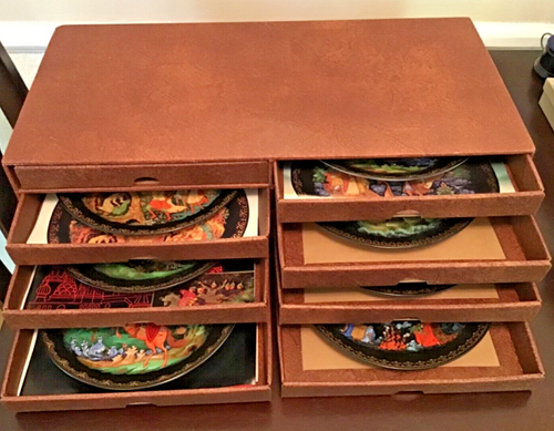 Vintage Tianex Russian Fairy Tale Plates Lot of 7 1988 1989 1990 w ...