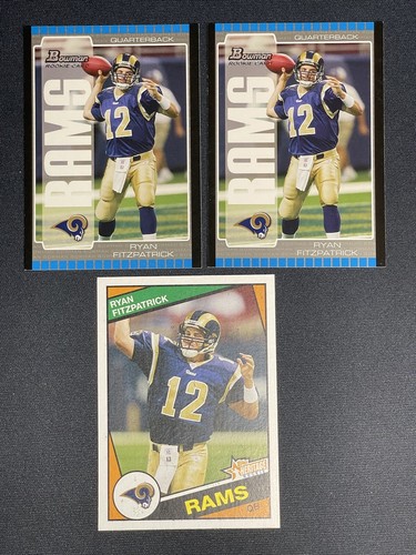 3X ROOKIE LOT Ryan Fitzpatrick RC QB 2005 BOWMAN 180 + TOPPS HERITAGE ...