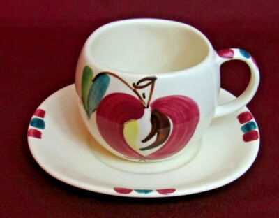 Purinton Slip Ware Pottery Mid Century Modern Apple Pattern COFFEE CUP ...