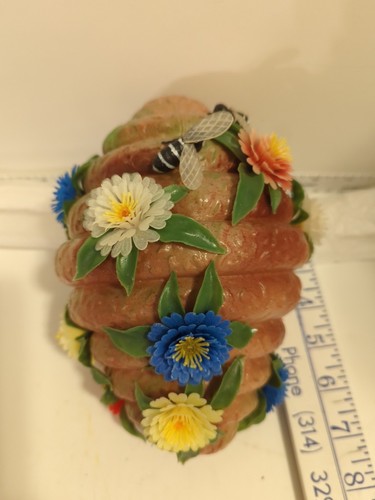 Bee Hive 8" Figure Faux Fake for Indoor Use Flowers Bees Red Yellow ...