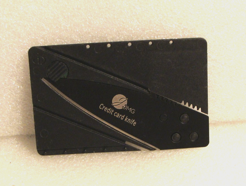 NEAT RAZOR SHARP JMG DEFENSE / HANDY WALLET CREDIT CARD FOLDING KNIFE ...