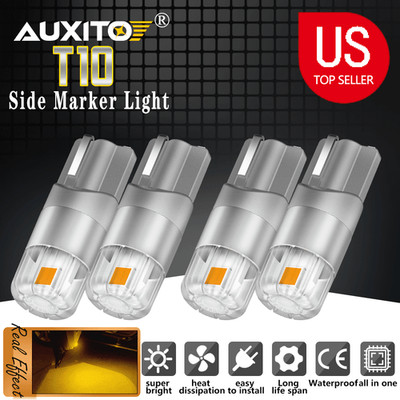 LED Amber Yellow Front Side Marker Light Bulbs Side Wedge Lamp Fit For ...