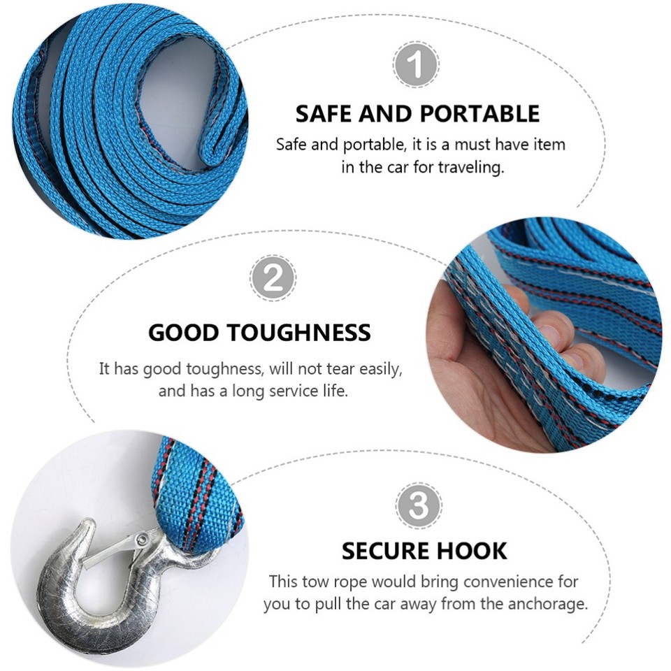 Tow Rope Towing Ropes for Automobiles Tonnes Car Strap Heavy Duty | eBay