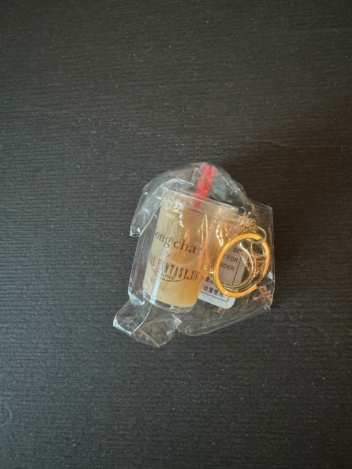 Gong Cha x Final Fantasy XIV Collab Fat Chocobo Boba Tea Key Chain ...